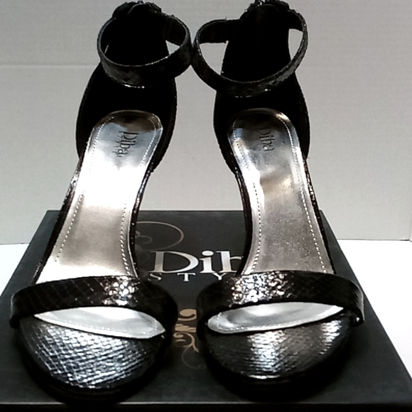 Diba | Shoes | Diba Style Bianca Black Snake Heels Nib 85 | Poshmark